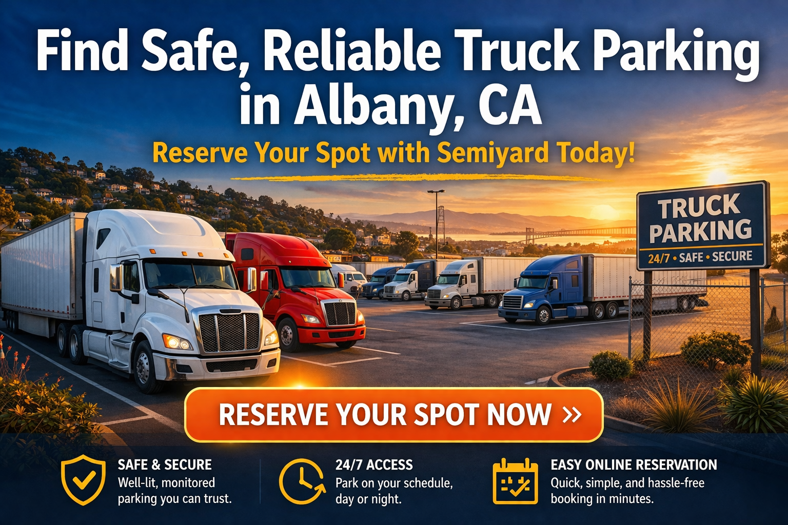 Find Safe, Reliable Truck Parking in Albany, CA — Reserve Your Spot ...